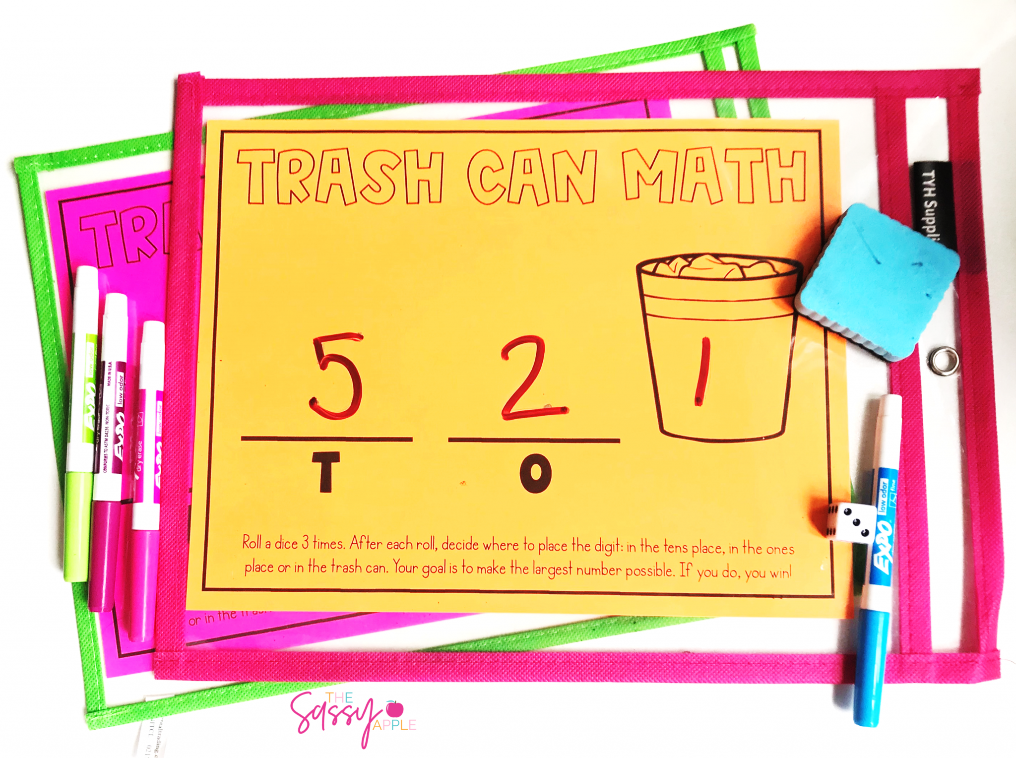 Place Value Game: How to Play Trash Can Math - The Sassy Apple