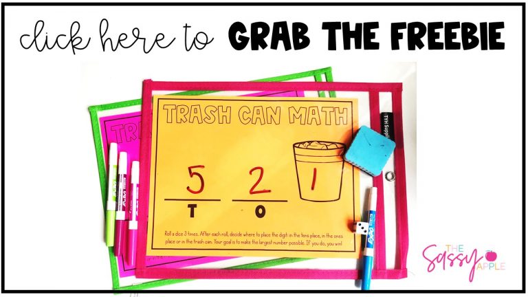 Place Value Game: How to Play Trash Can Math - The Sassy Apple