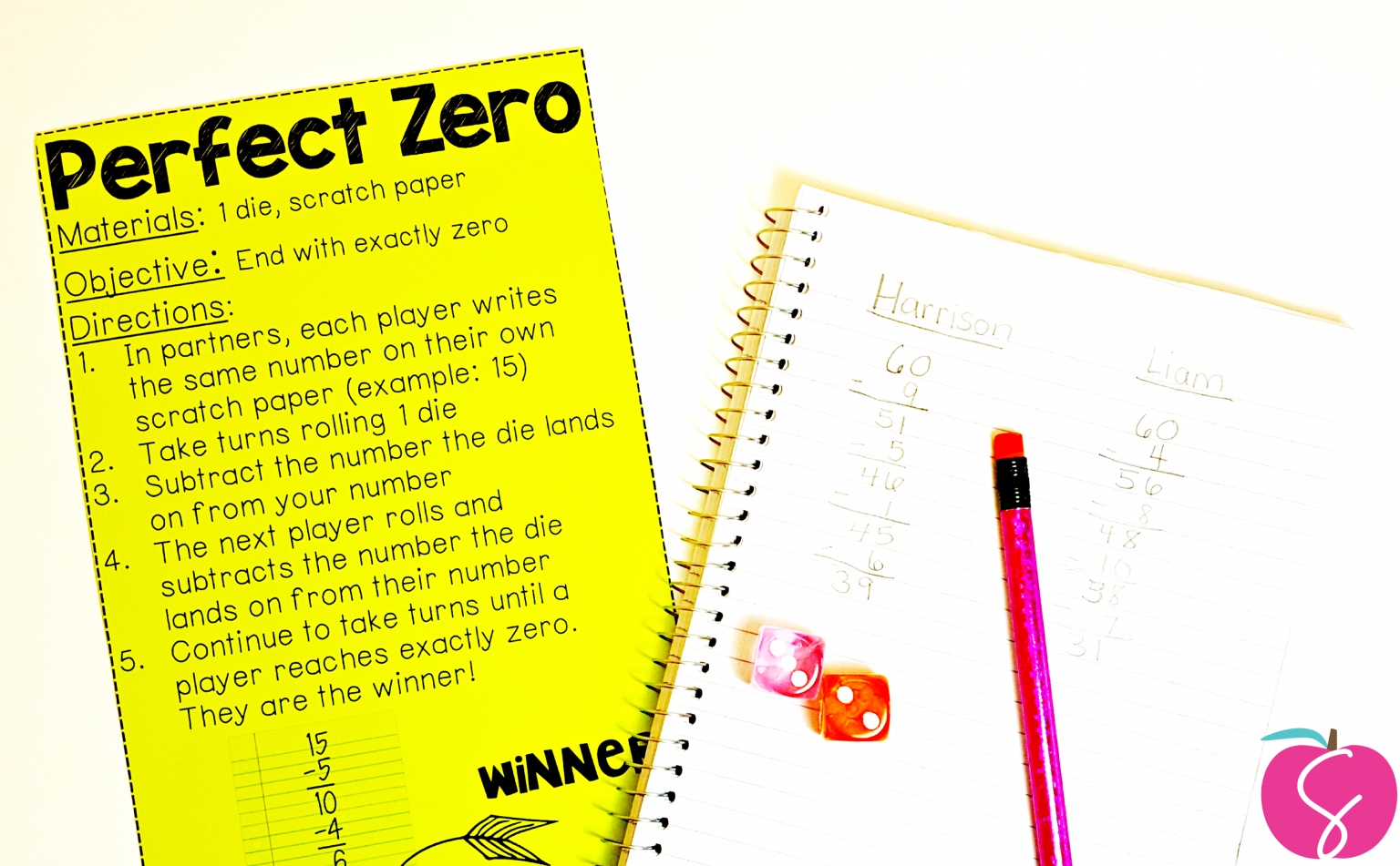 Simple & Engaging Math Game for Practicing Subtraction - The Sassy Apple