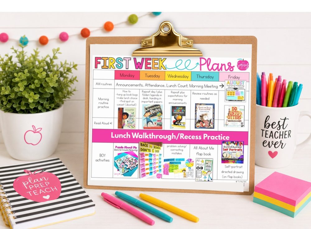 First Week of School Lesson Plans (FREE Printable Plans!) - The Sassy Apple