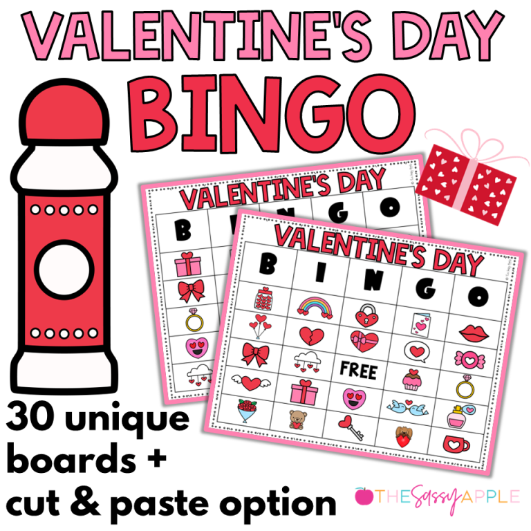 Low-Prep Valentine Bingo for Classroom Parties, Centers, and Sub Plans ...