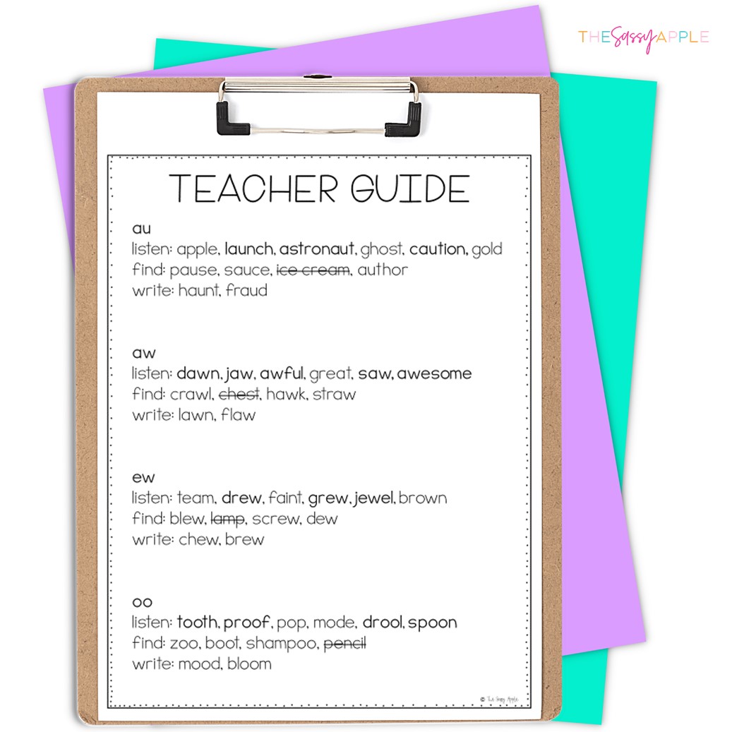 How to Use One Page Phonics Intervention - The Sassy Apple