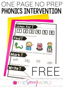 How to Use One Page Phonics Intervention - The Sassy Apple