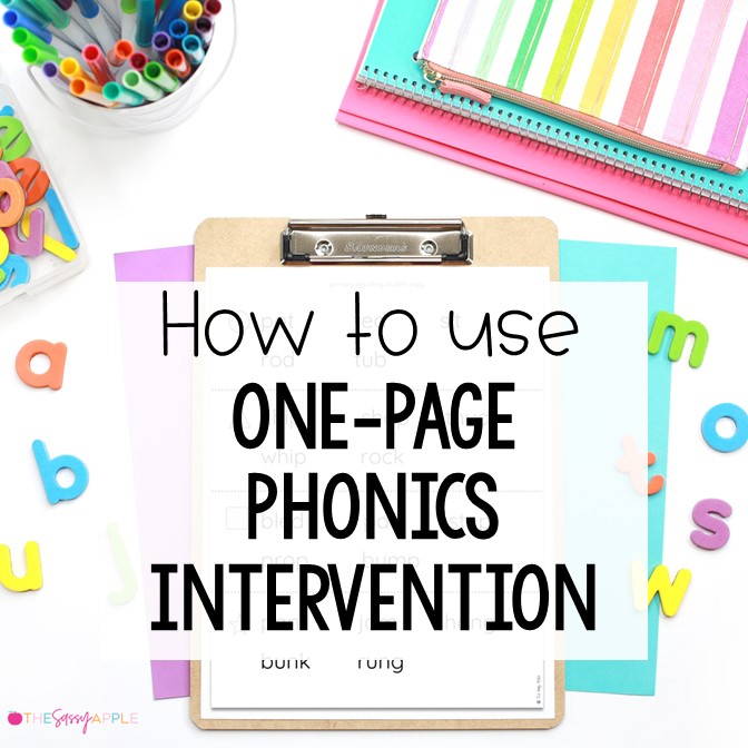 How to Use One Page Phonics Intervention - The Sassy Apple