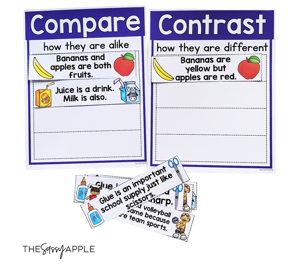 4 Steps to Successfully Teach Compare and Contrast - The Sassy Apple