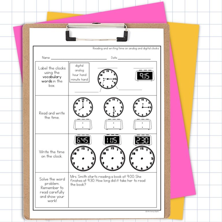 9 Easy Telling Time Activities for Teaching - The Sassy Apple