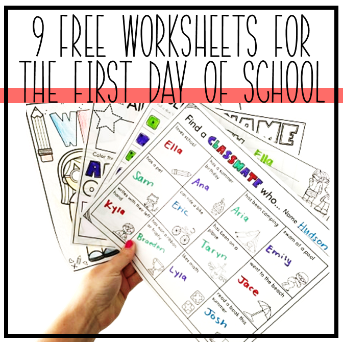 9 Free First Day Activities for 1st and 2nd grade - The Sassy Apple