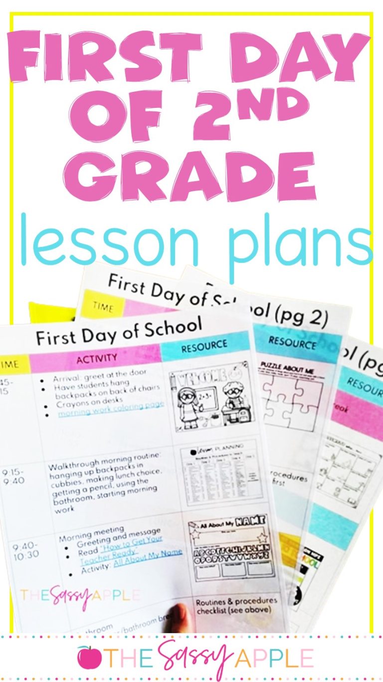 The First Day of 2nd Grade Free Downloadable Lesson Plans - The Sassy Apple