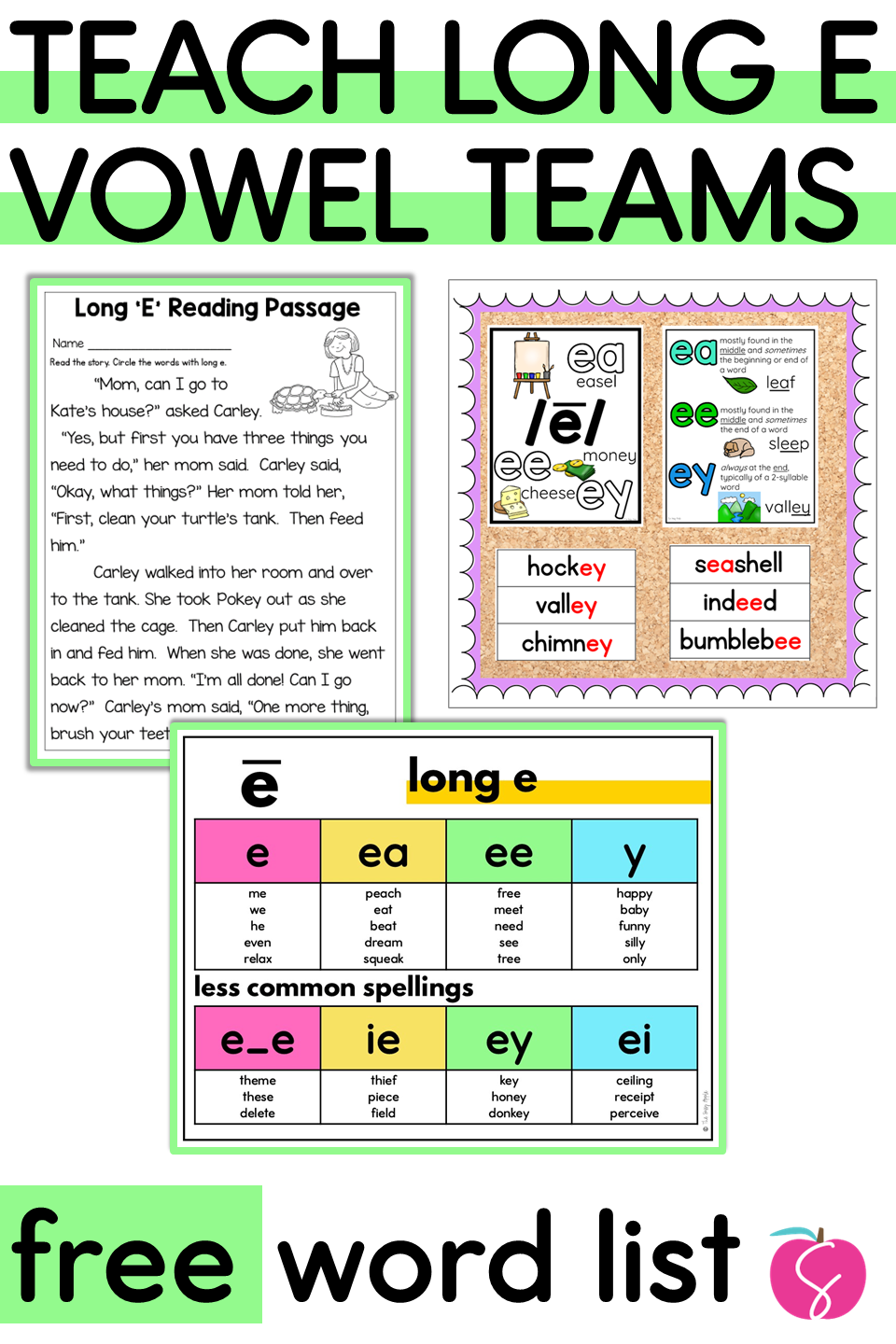 Long E Made Easy: Fun Activities for Vowel Teams - The Sassy Apple